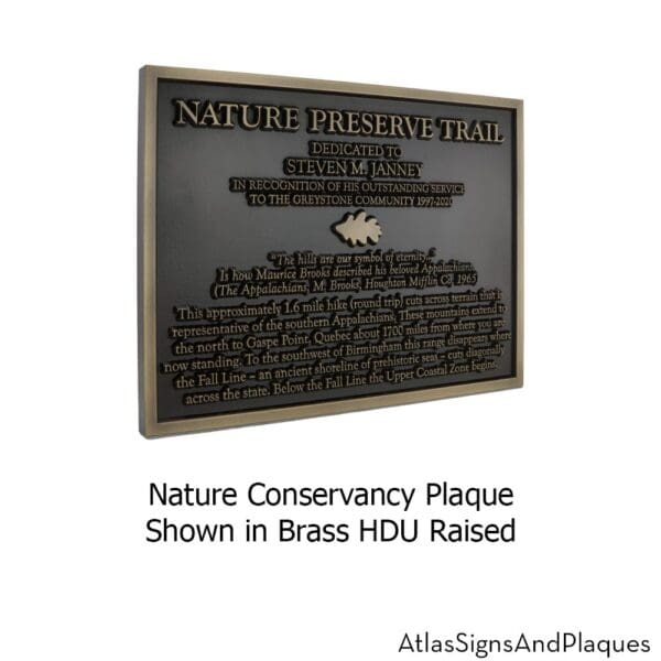 Nature Conservancy Plaque | Atlas Signs and Plaques