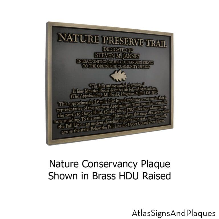 Nature Conservancy Plaque | Atlas Signs and Plaques