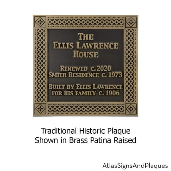 Traditional Historic Plaque | Atlas Signs and Plaques