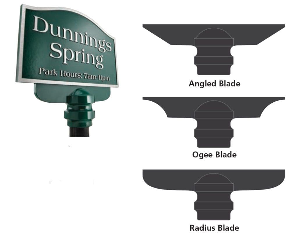 Post Cap Mounts for Cast Signs Includes 7 foot Post | Atlas Signs and ...